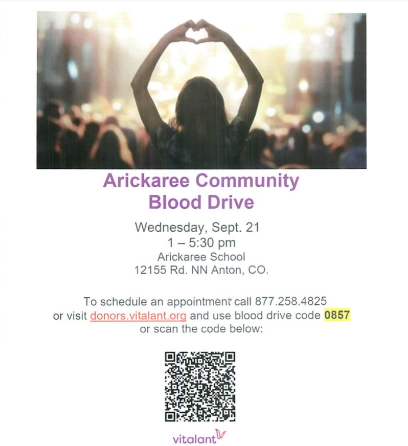 Arickaree School District R-2 - Blood Drive